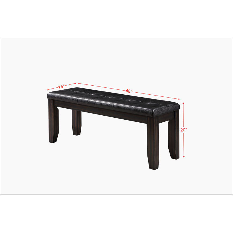 Red Barrel Studio Bench 20 x 48 x 16 Urbana Bench in PU Espresso Wayfair